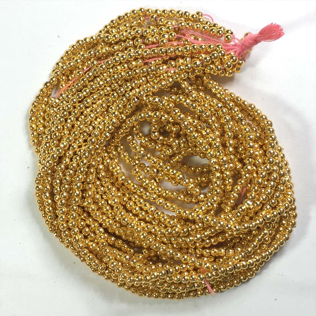 Round Shape Sona Moti(Bright Gold Bunch Beads) 2.5mm, 3mm, 4mm, 5mm ...